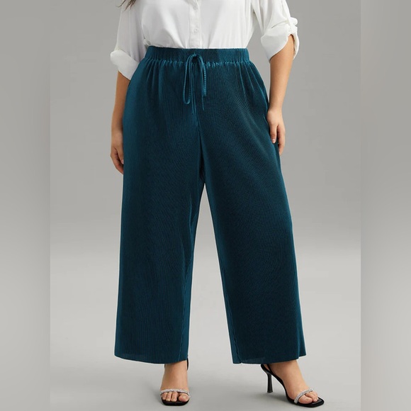 BloomChic | Pants & Jumpsuits | Bloom Chic Solid Ties Plested Straight ...